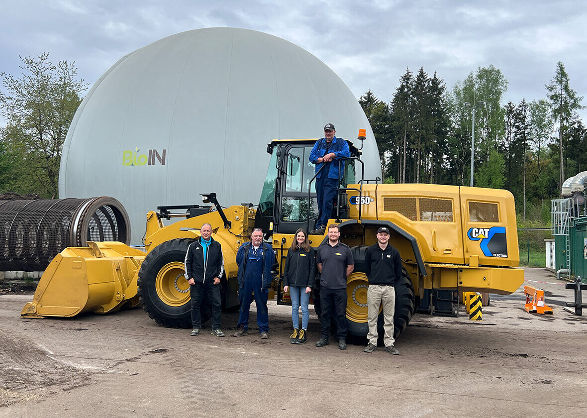 BioIN setzt ersten Radlader CAT 950 GC electric ein - Büchl Gruppe